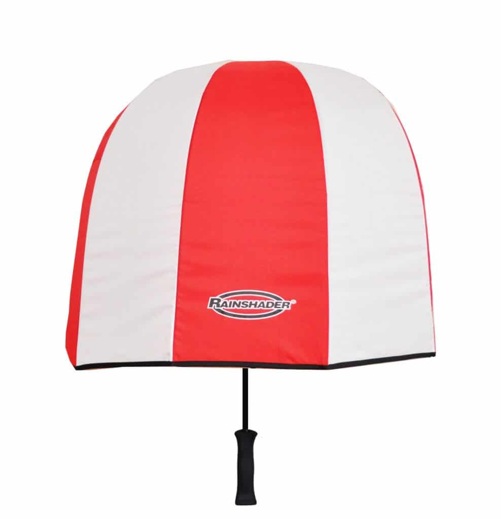 Rainshader Panoramic Windproof Golf umbrella - red & white stripe